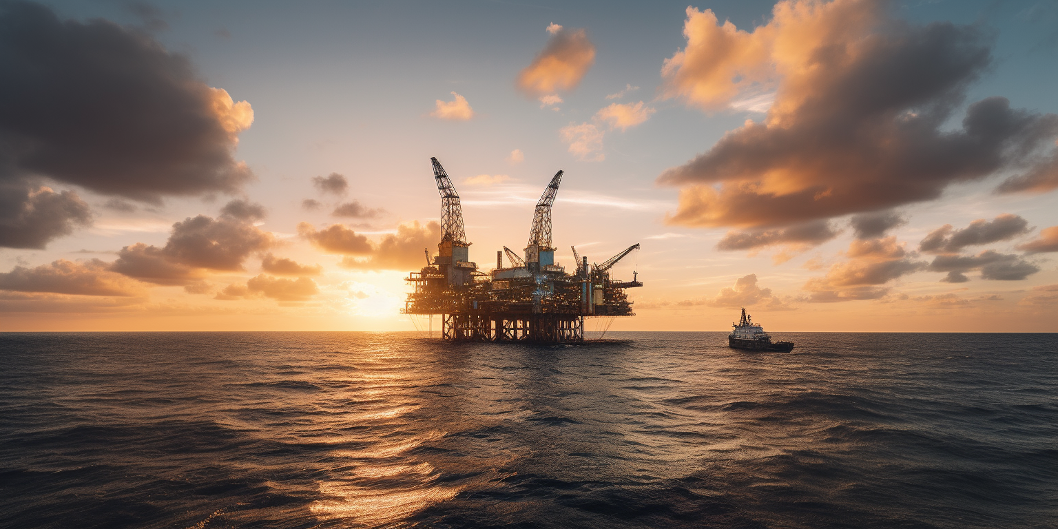 nms3_a_photo_of_an_oil_rig_at_sunset_over_the_ocean_with_partly ...